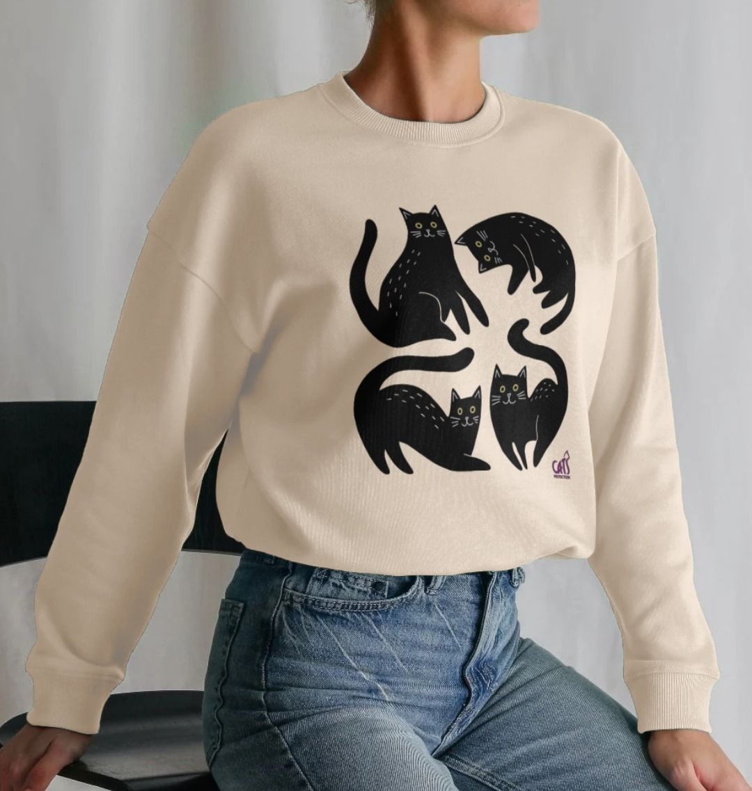 Black Cat Oversized Jumper | Official Cats Protection Shop