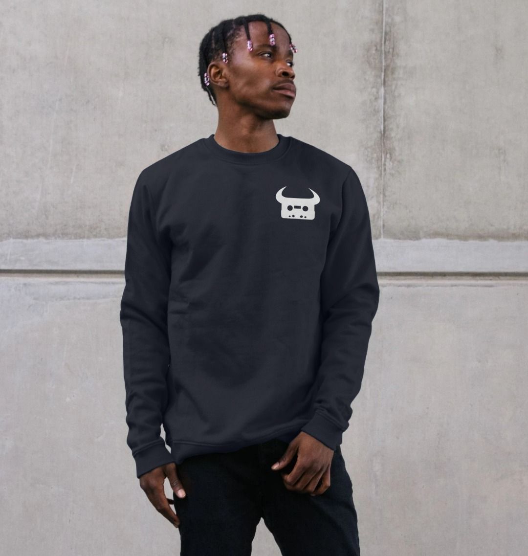 Dan Bull White Logo Pocket Print Jumper