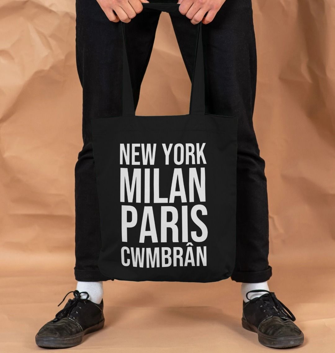 New York Milan Paris Cwmbran Tote Bag Black