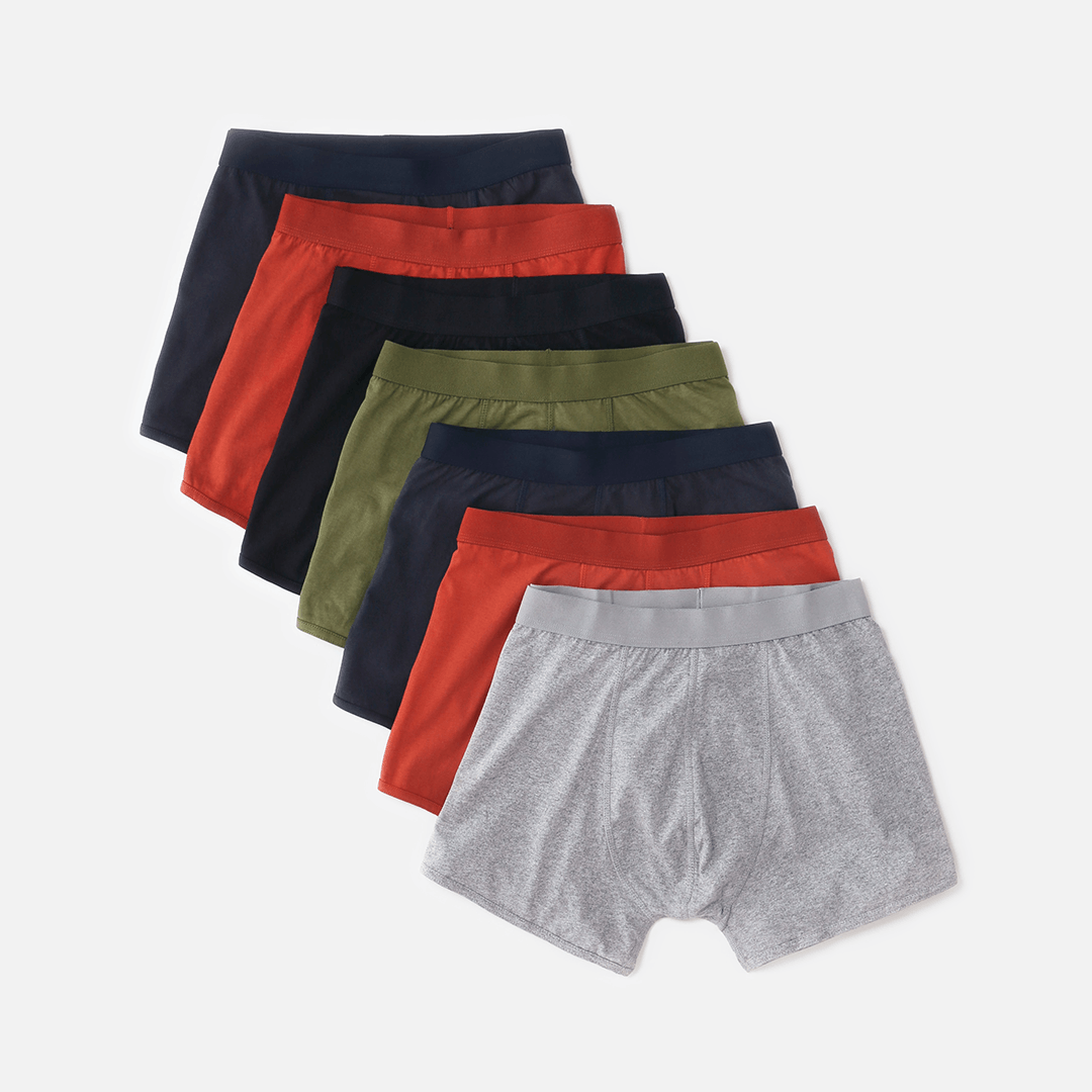Men's Plain Organic Cotton Boxers - 7 Pack