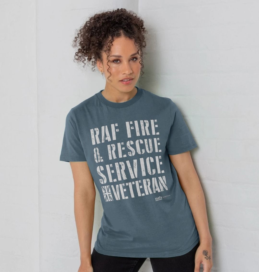 SSAFA RAF Fire & Rescue Service Veteran T-shirt (Stone Blue) | SSAFA Store