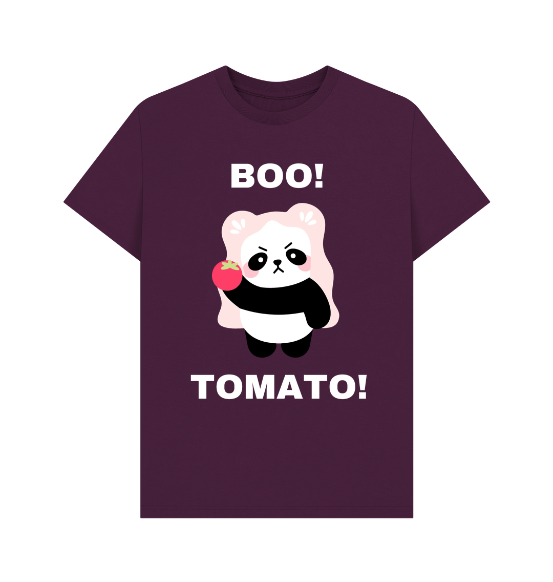 Men's Basic T-Shirt - \"Boo, Tomato!\" (Bright Blue, Moss Green, Purple)