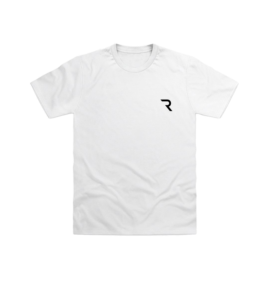 Embroidered R Logo White T Shirt