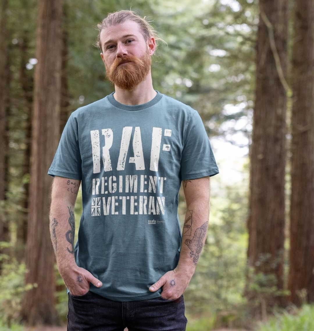 SSAFA RAF Regiment Veteran T-shirt (Stone Blue) | SSAFA Store