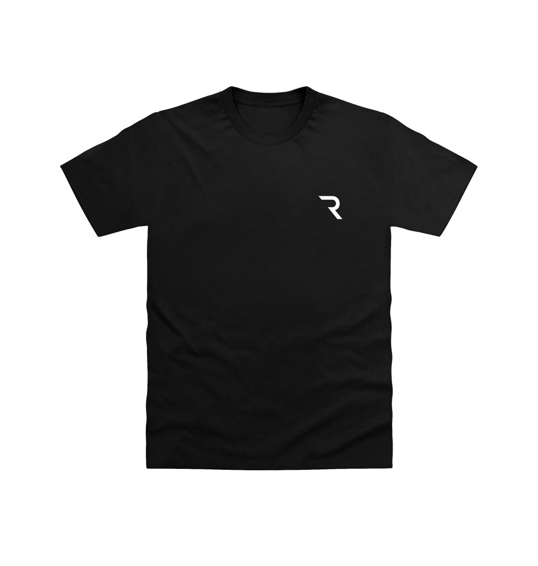 Embroidered R Logo Black T Shirt