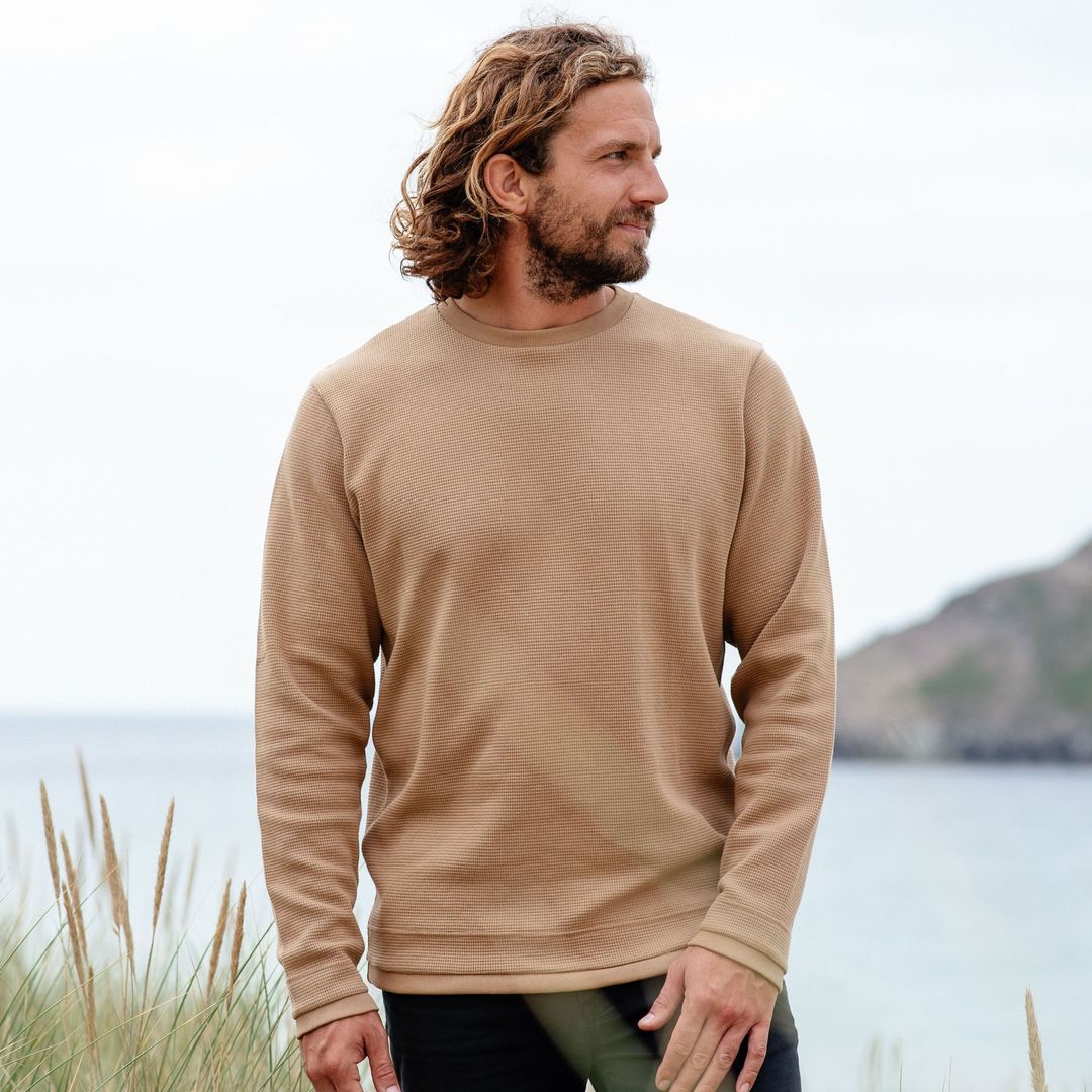 Men's Waffle Knit Jumper | Waffle Sweater | Rapanui