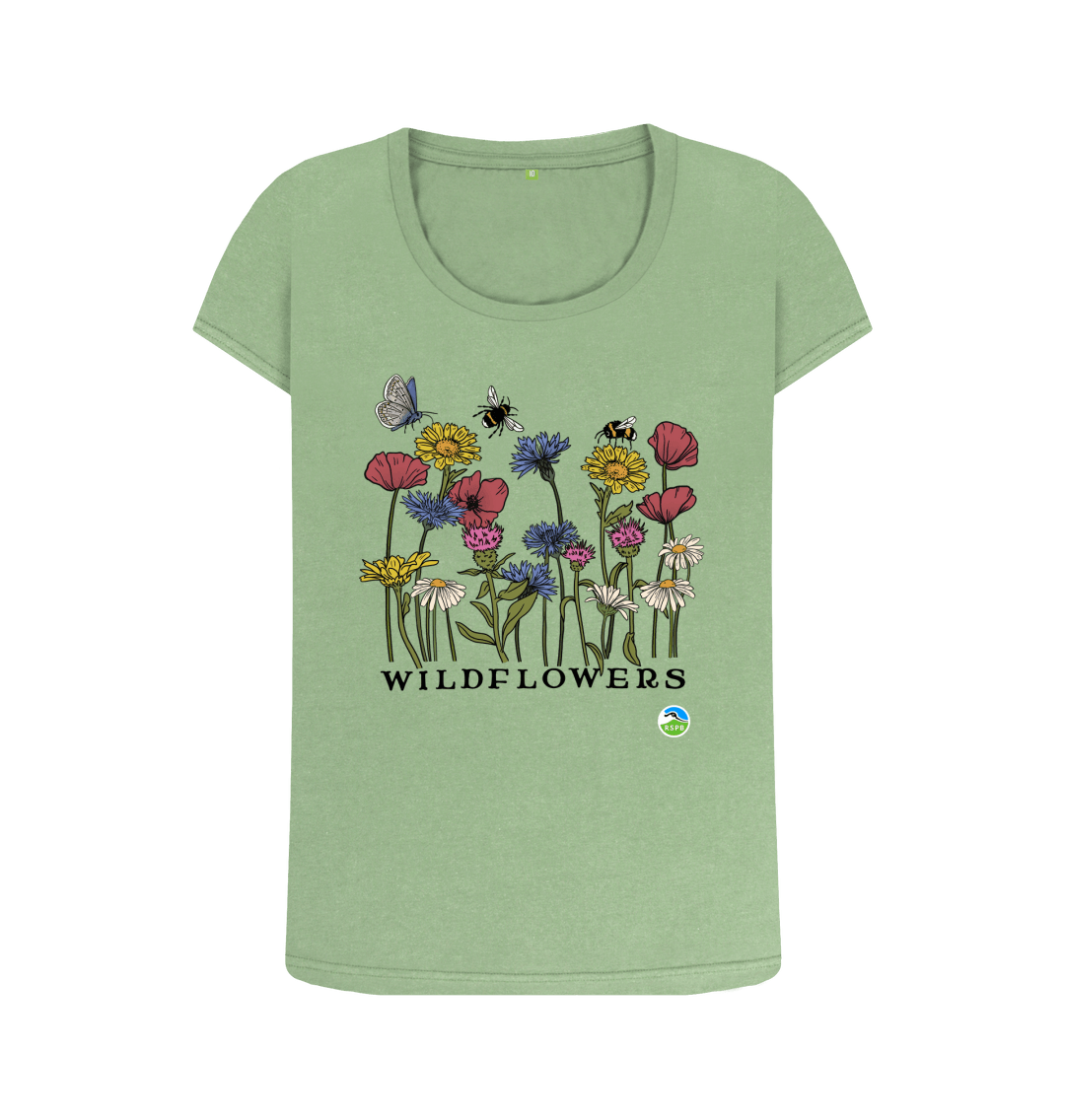 Wildflower Pollinators Scoop Neck T-shirt