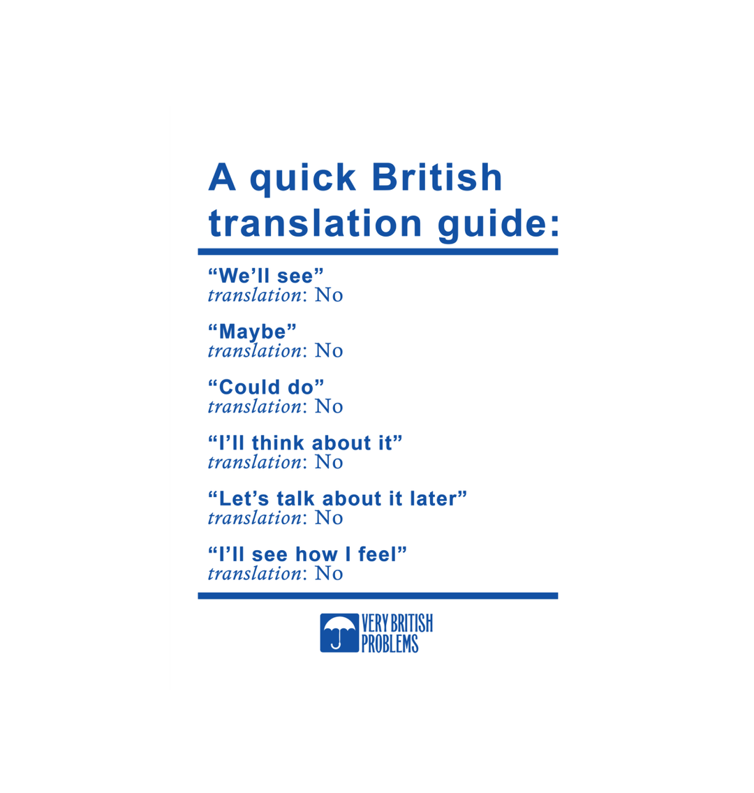 A Quick British Translation Guide Art Print