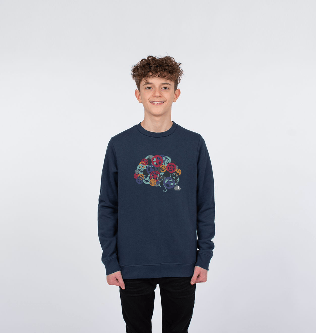 Brain Cogs Kids Sweater (Navy)