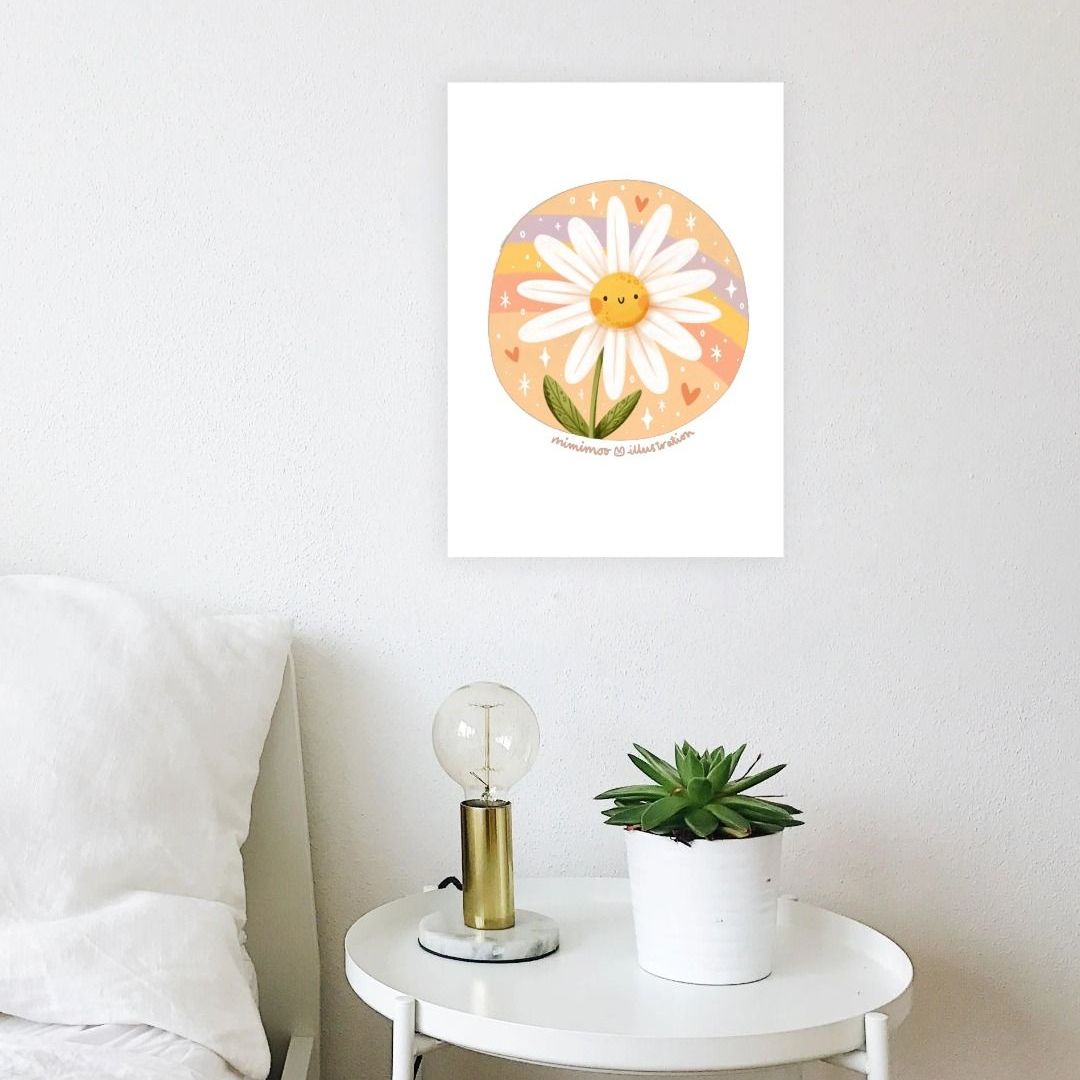 Rainbow Daisy - A4 Print