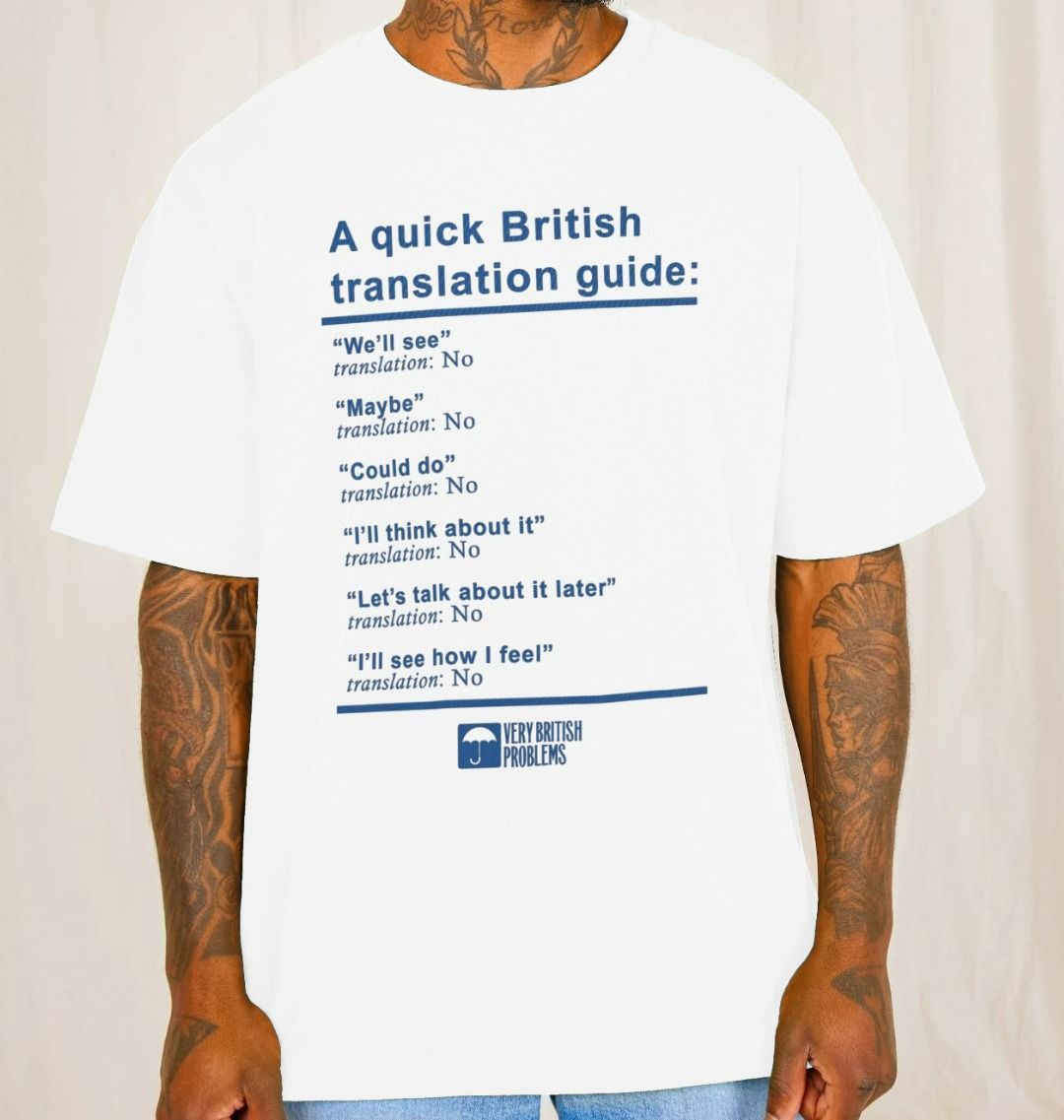 A Quick British Translation Guide Oversized T-Shirt