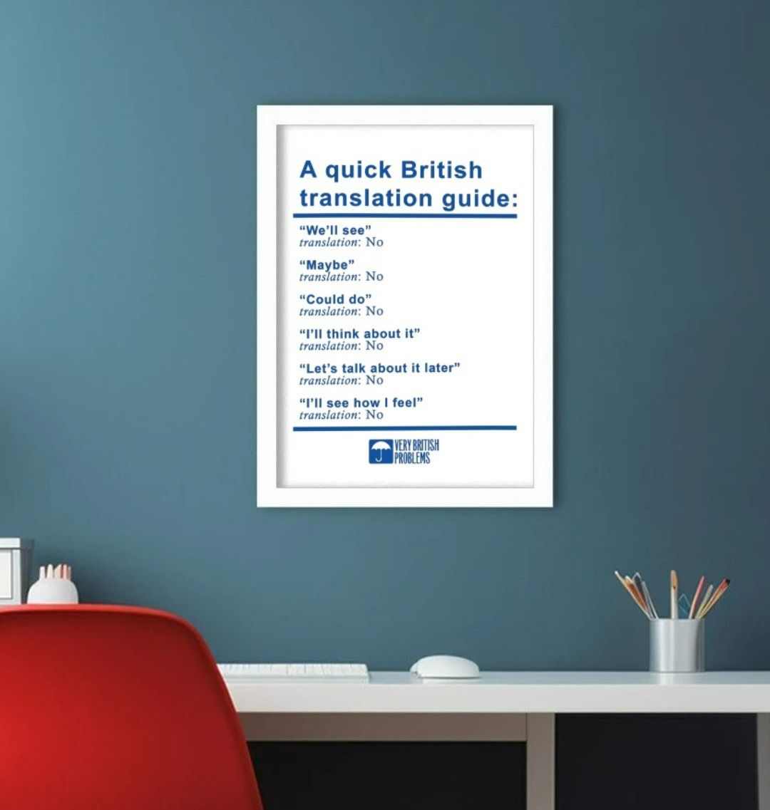 A Quick British Translation Guide Art Print A Quick British Translation Guide Art Print