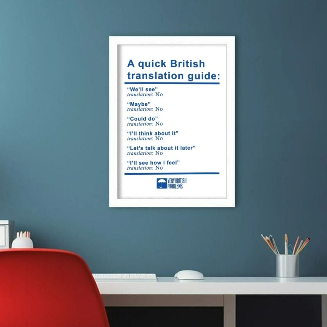 A Quick British Translation Guide Art Print