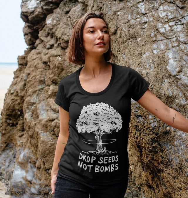 Drop Seeds Not Bombs T-Shirt | Peace Activist Tee | Rapanui