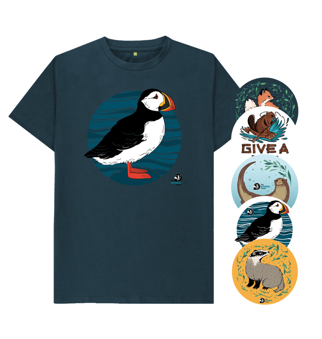 Puffin T-shirt Sticker Bundle | The Wildlife Trusts Store