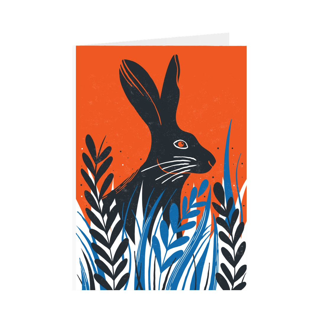 Dark Hare Greetings Card