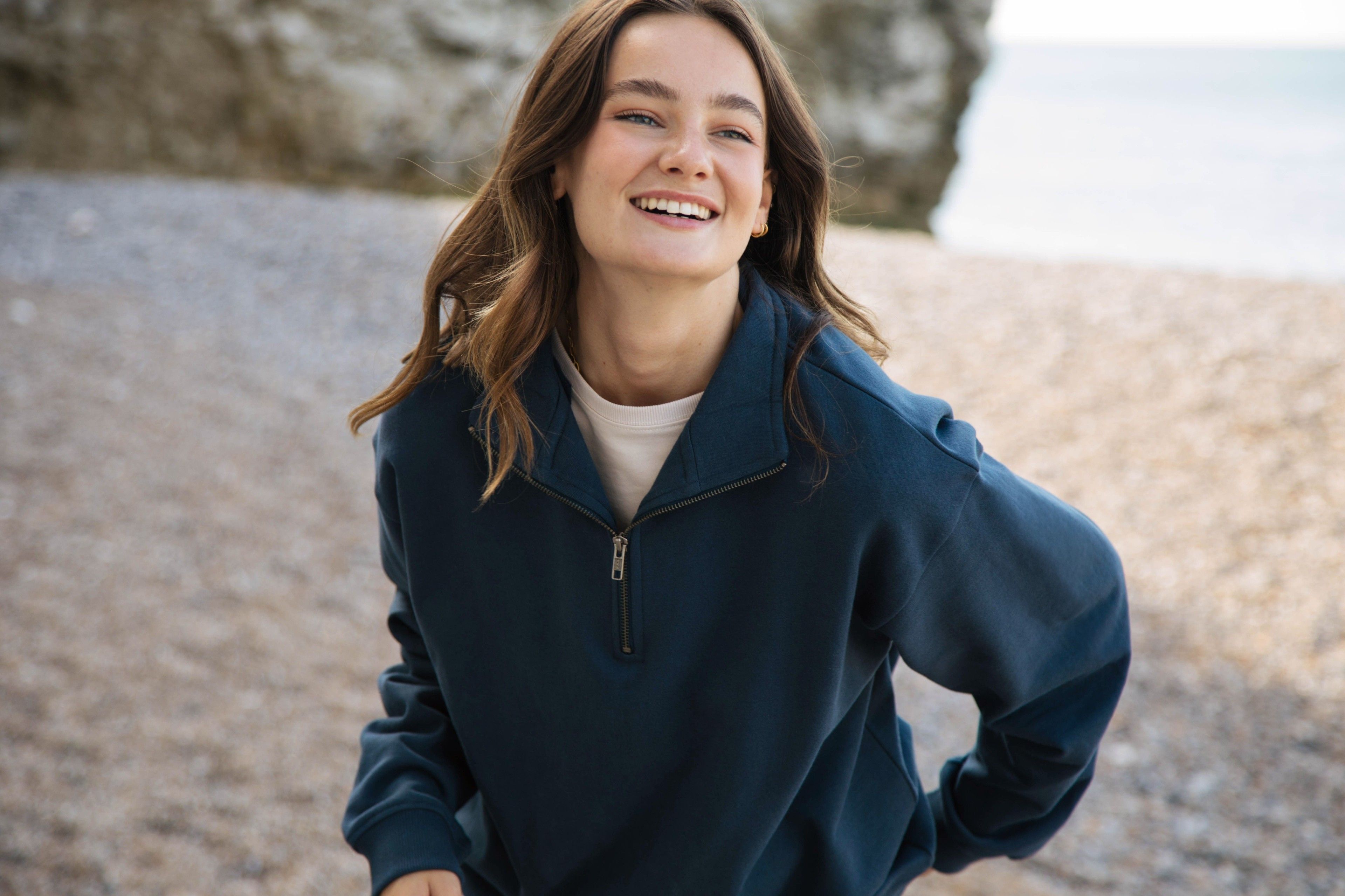 Women's 1/4 Zip Sweatshirt | Ladies Quarter Zip | Rapanui