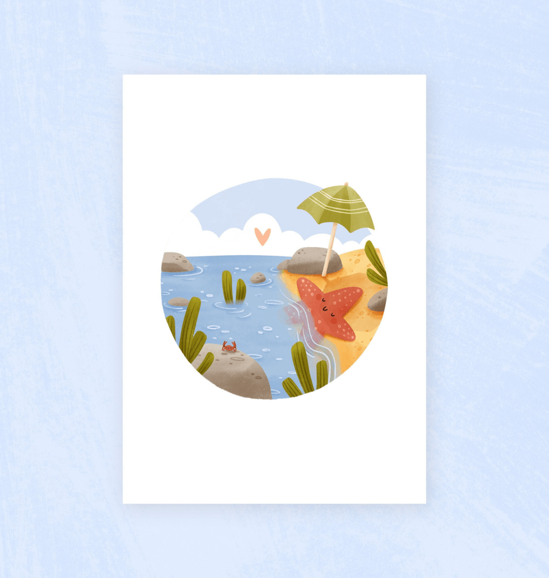 Day At The Beach - A4 Print