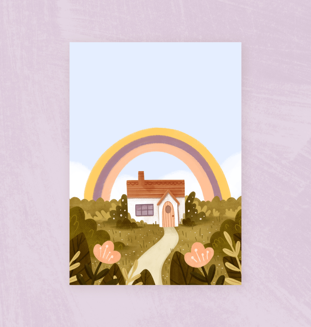 Rainbow Cottage - A4 Print