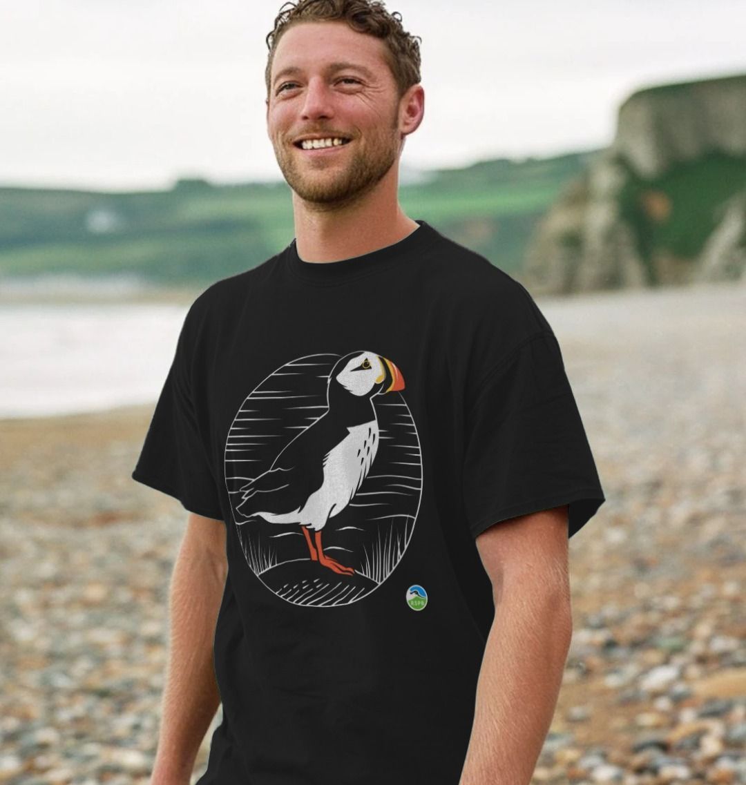 Men's Oversized Puffin T-shirt | Official RSPB Shop
