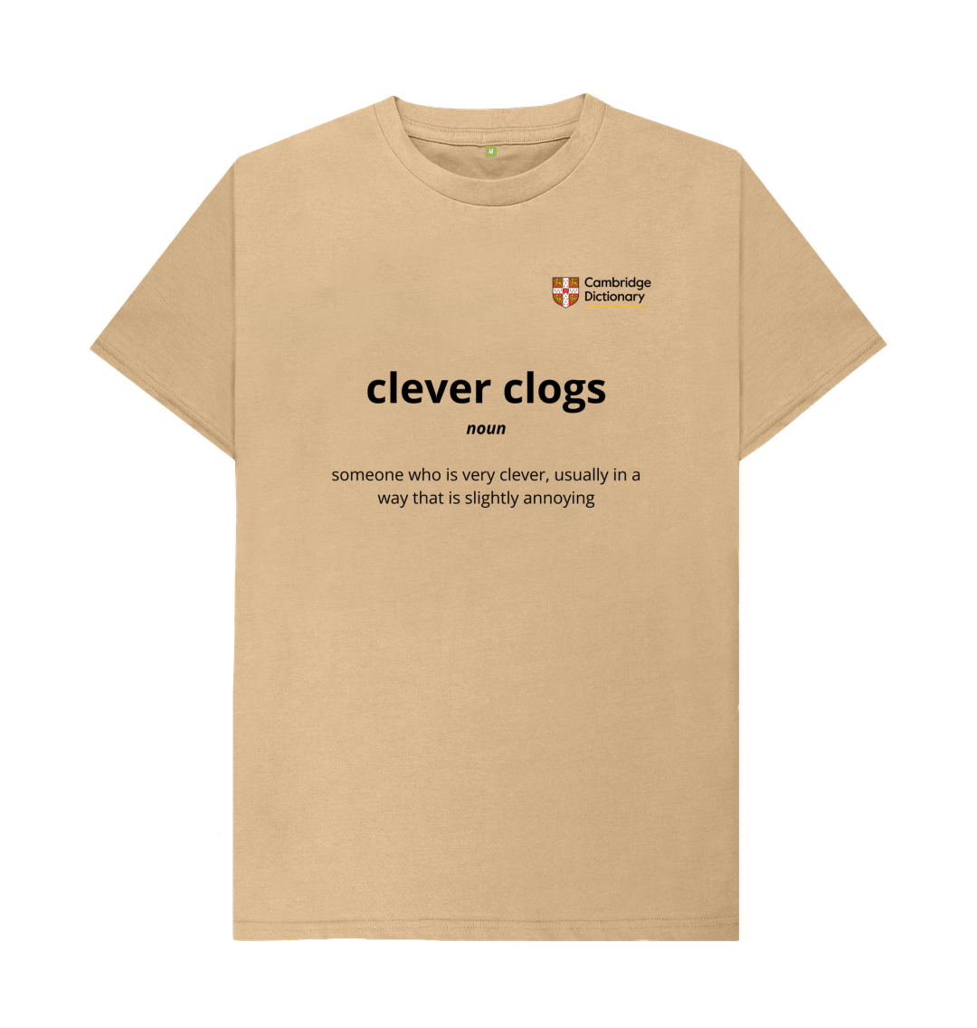 Clever clogs organic cotton T shirt - black writing variety