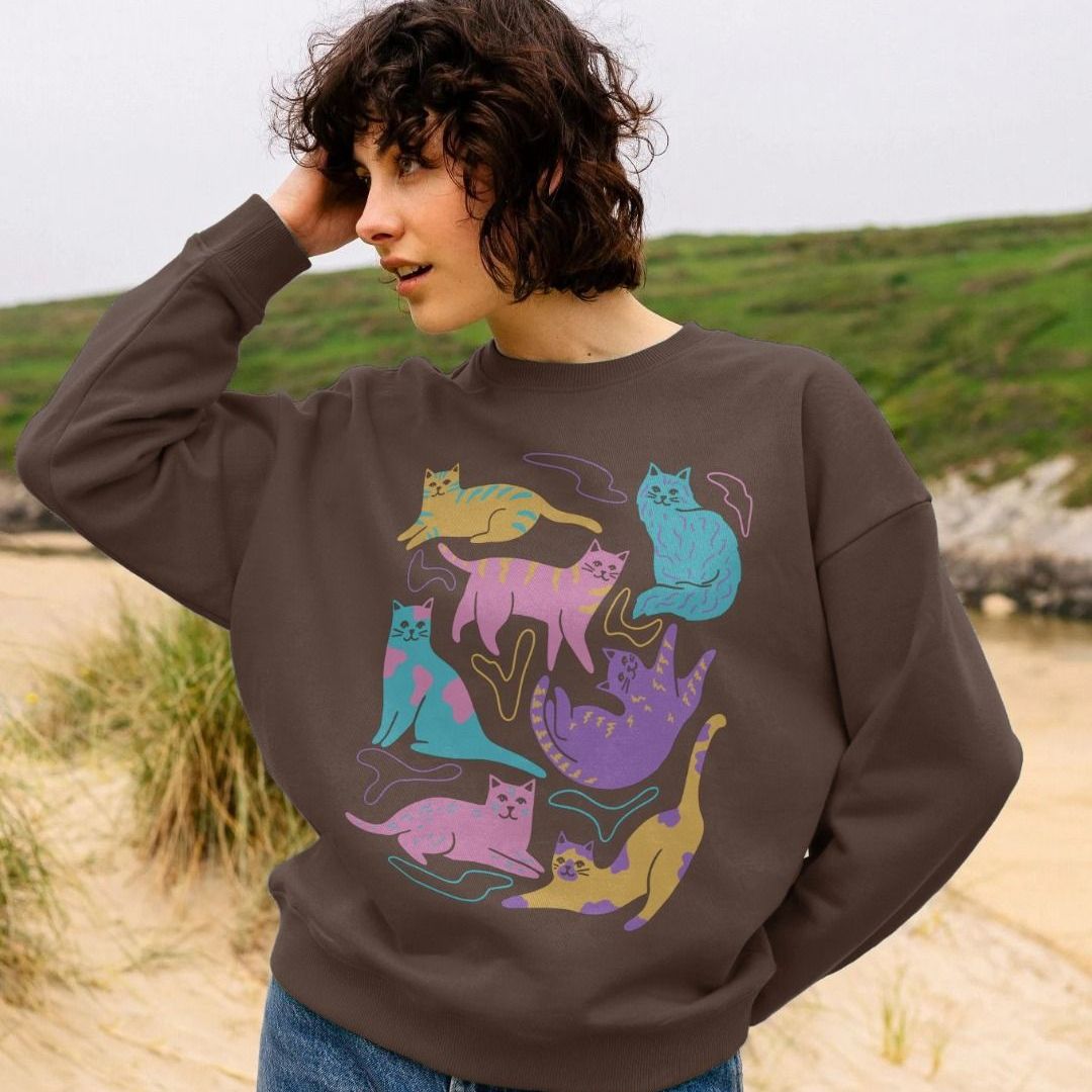 Colourful Cats Oversized Jumper | Cats Protection Shop