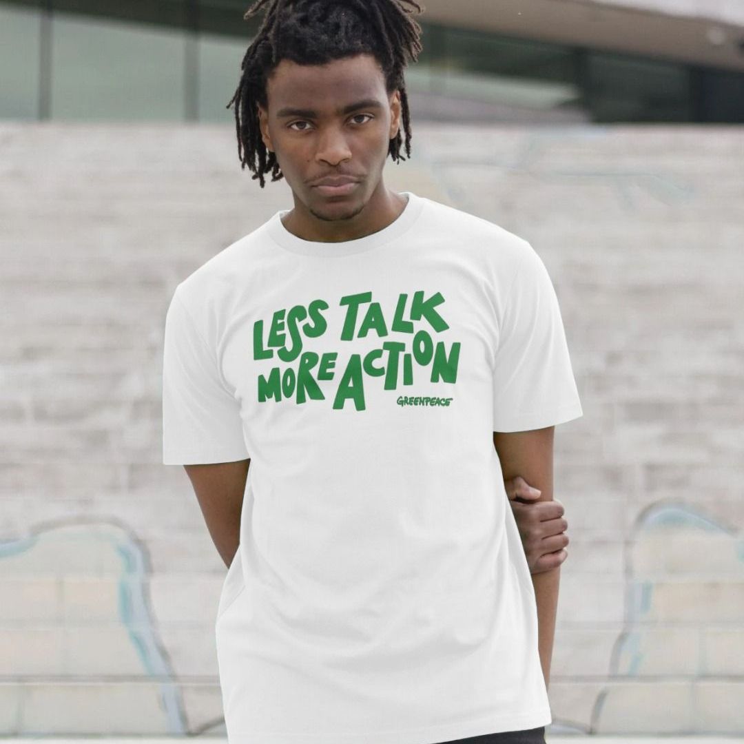 Less Talk More Action Slogan T-shirt