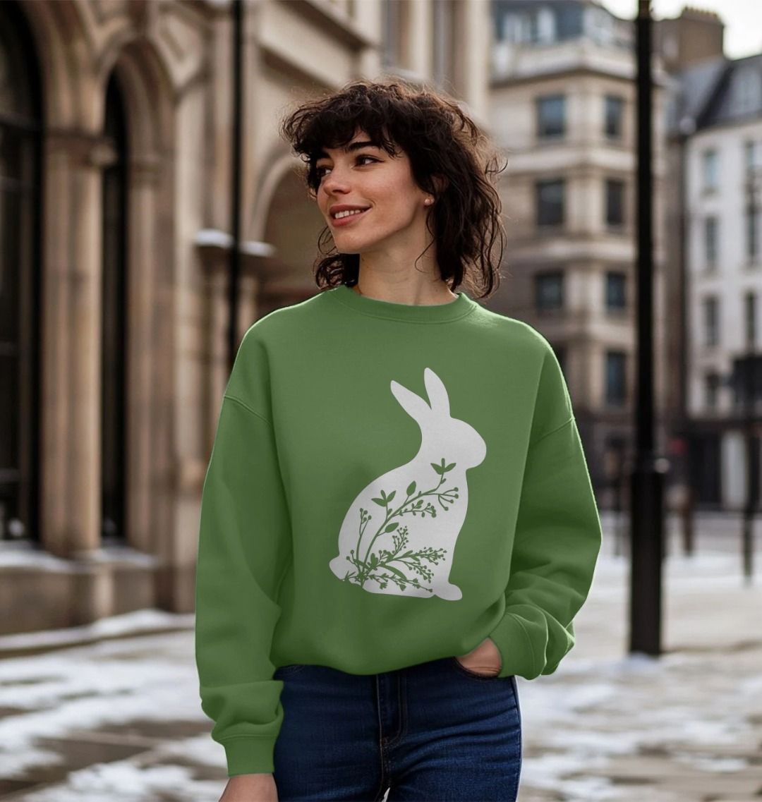 Floral Rabbit Jumper | Botanical Sweatshirt | Rabbit Welfare