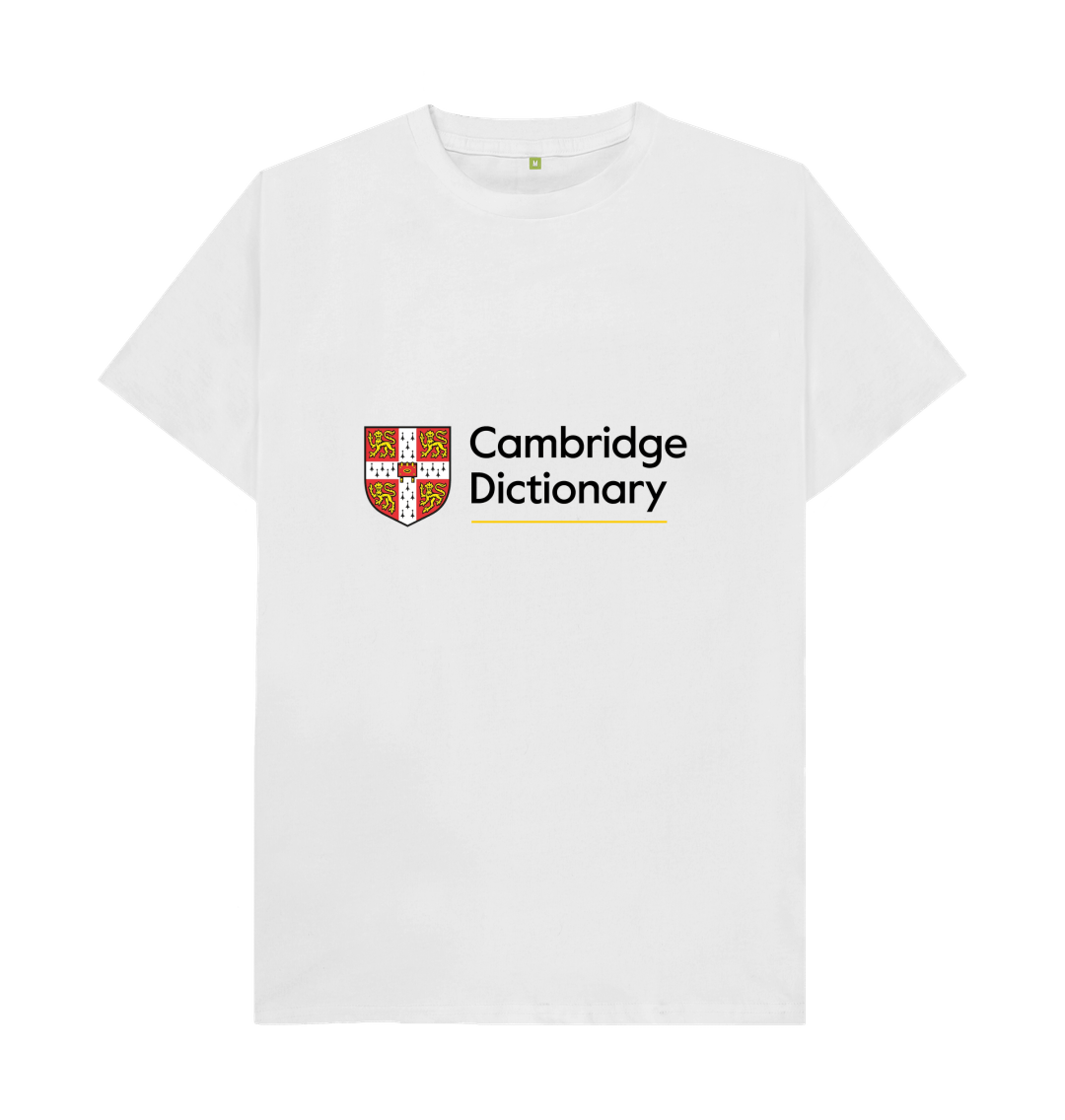 Cambridge Dictionary organic cotton T shirt - black writing variety