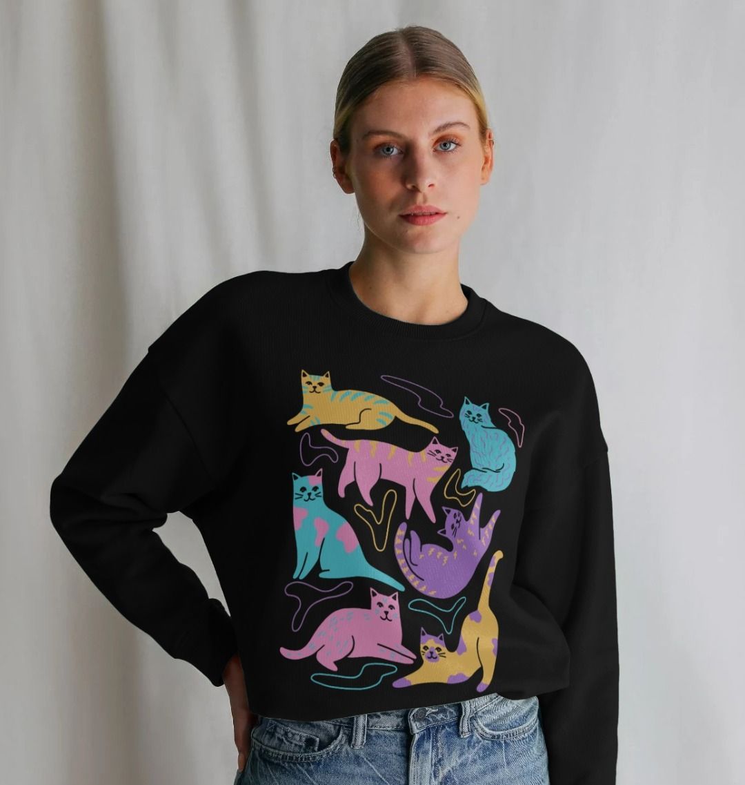 Colourful Cats Oversized Jumper | Cats Protection Shop