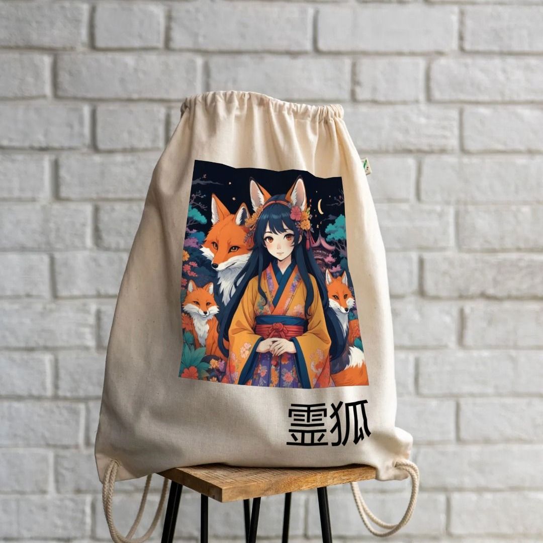 Spirit Fox Drawstring Bag