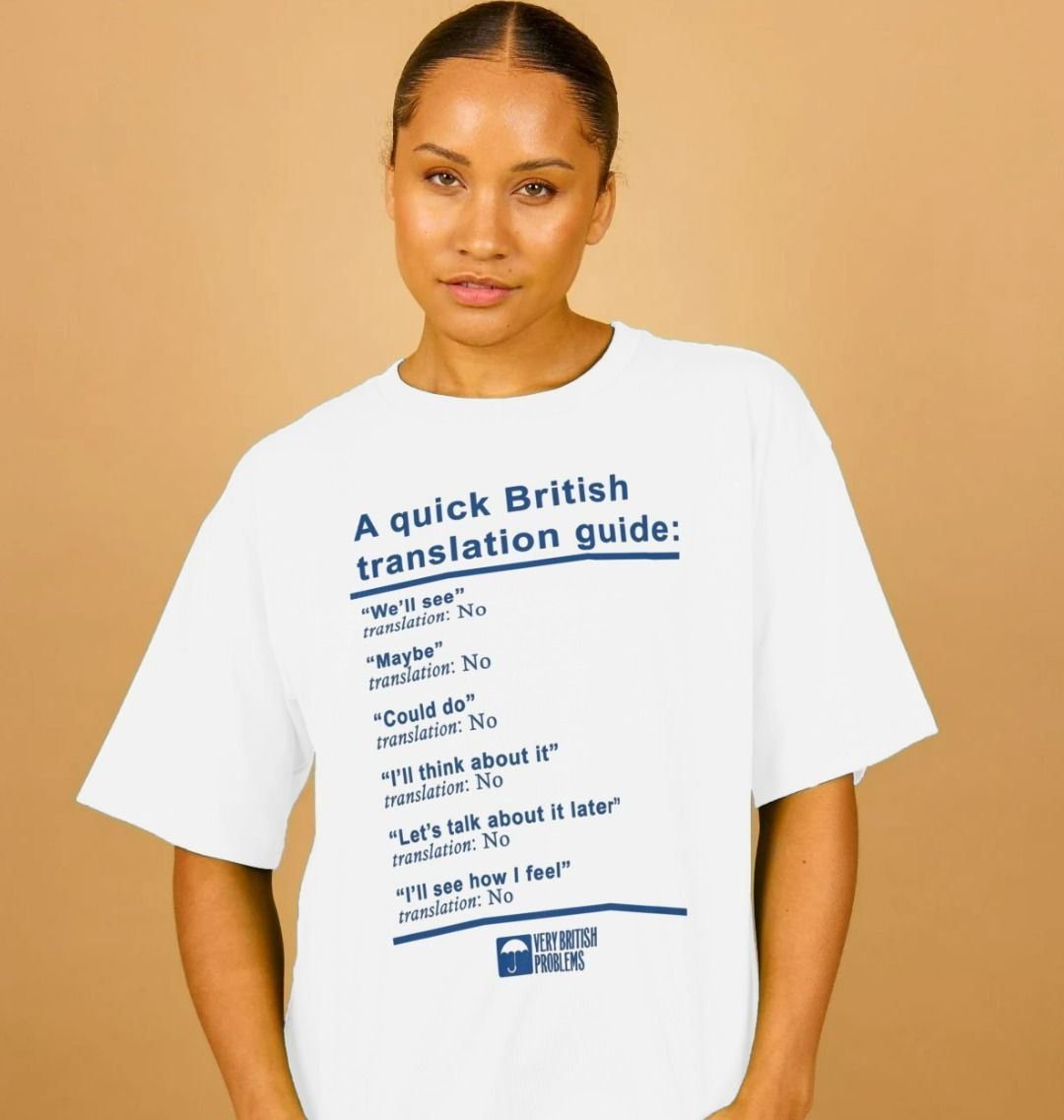Womens' A Quick British Translation Guide Oversized T-Shirt