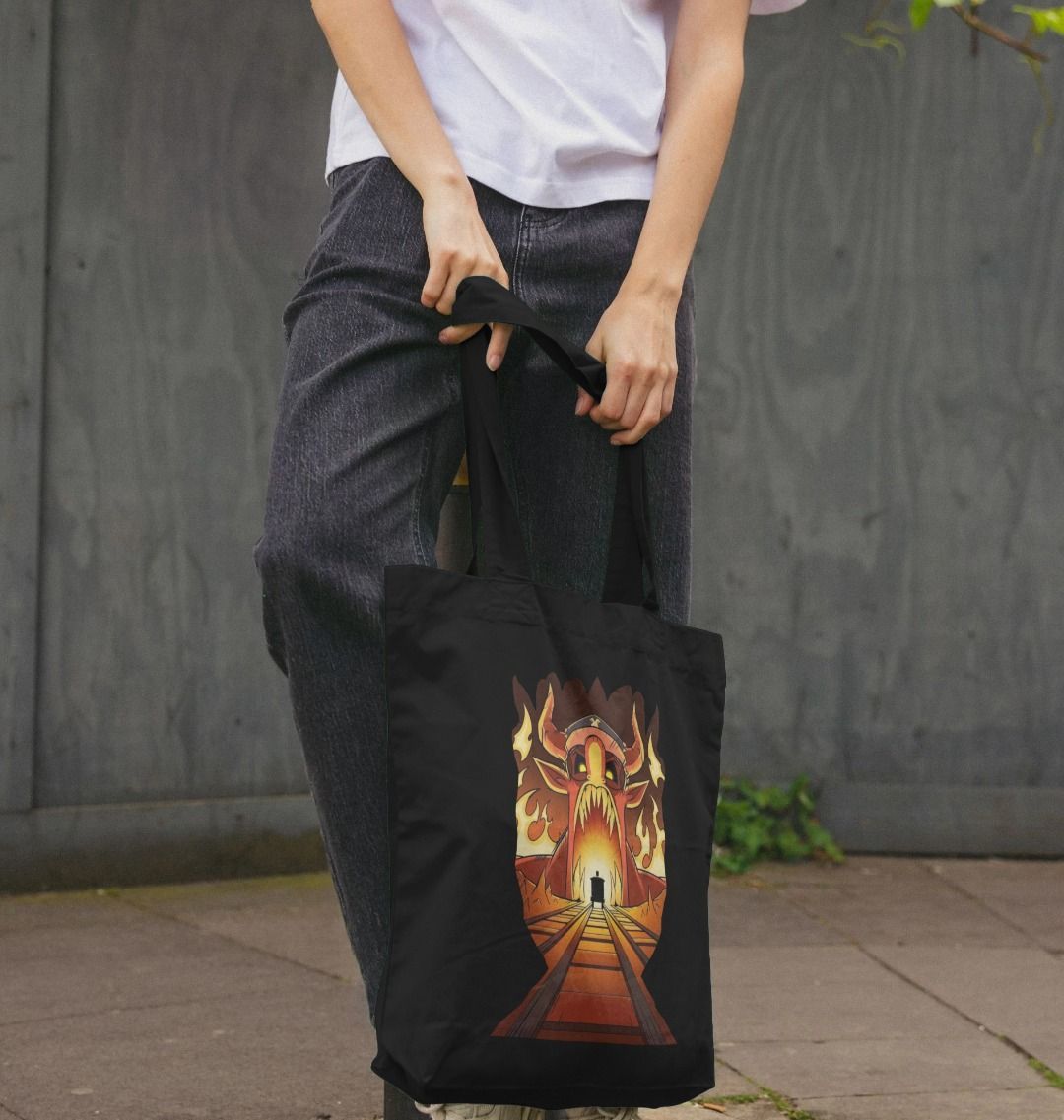 Man Vs Train in Hell Tote