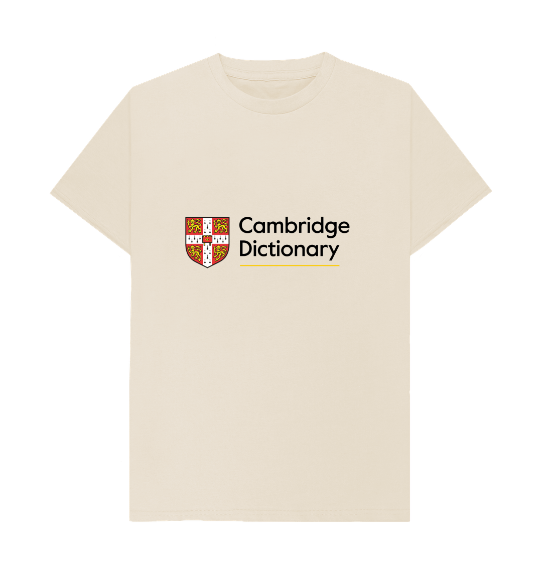 Cambridge Dictionary organic cotton T shirt - black writing variety