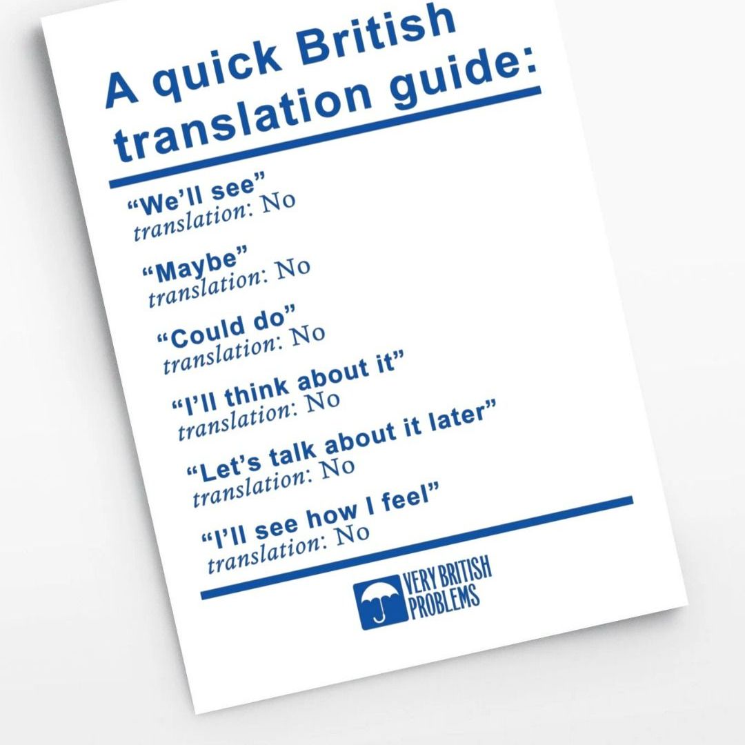 A Quick British Translation Guide Art Print