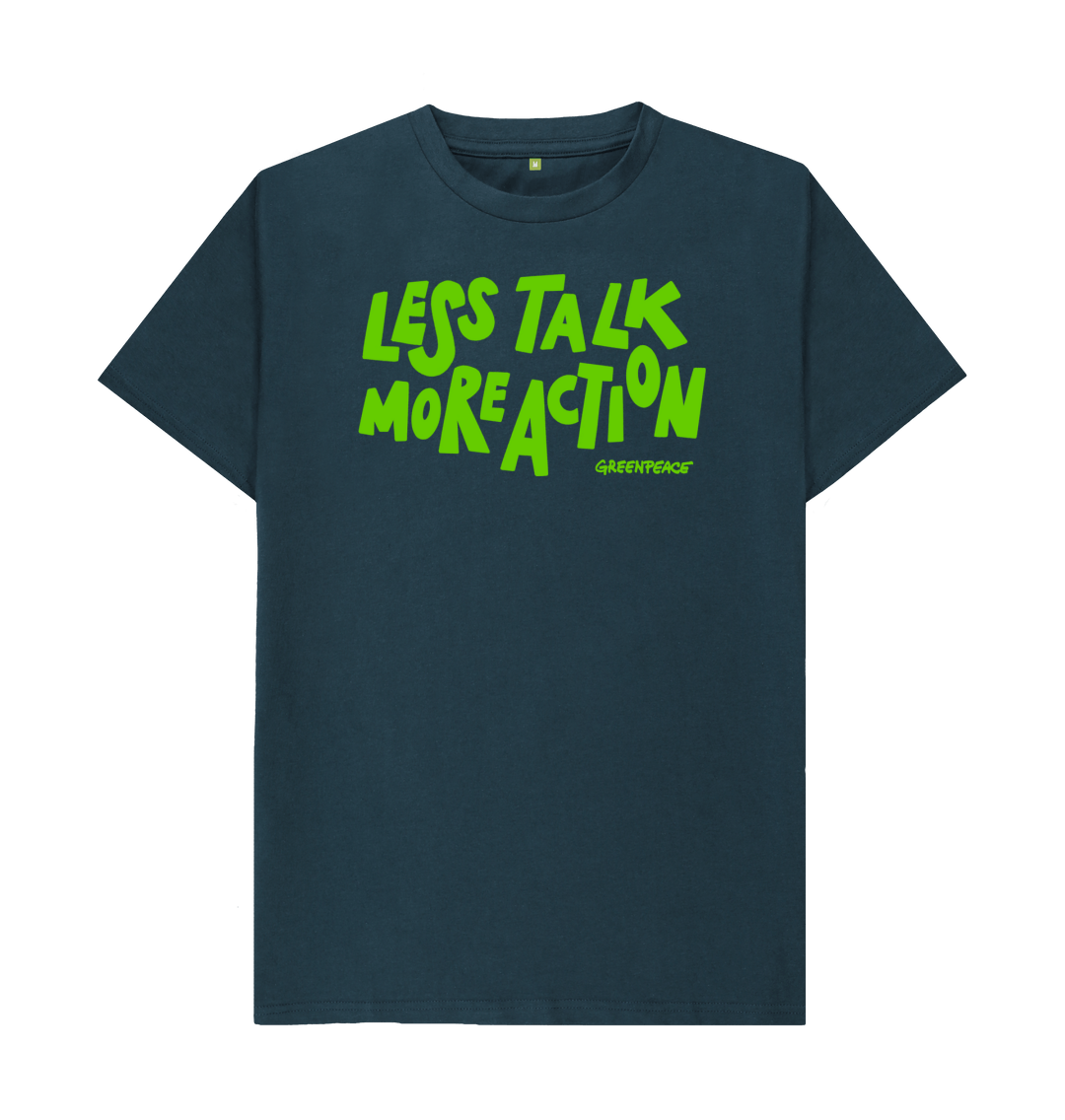 Less Talk More Action Slogan T-shirt