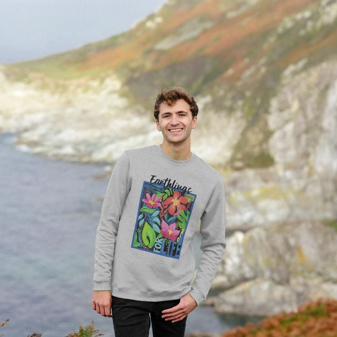 Recycled Sweatshirt: Earthlings for Life (Casual Fit)