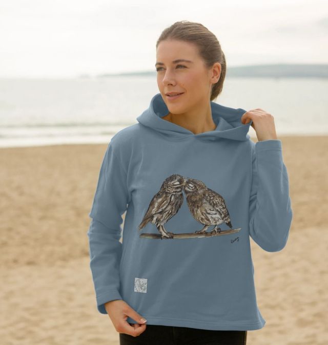 Women's Kissing Owls Relaxed Fit Hoodie