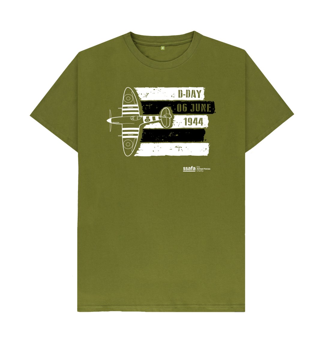 D-Day Spitfire Invasion Stripes T-Shirt (Moss Green) | SSAFA Store