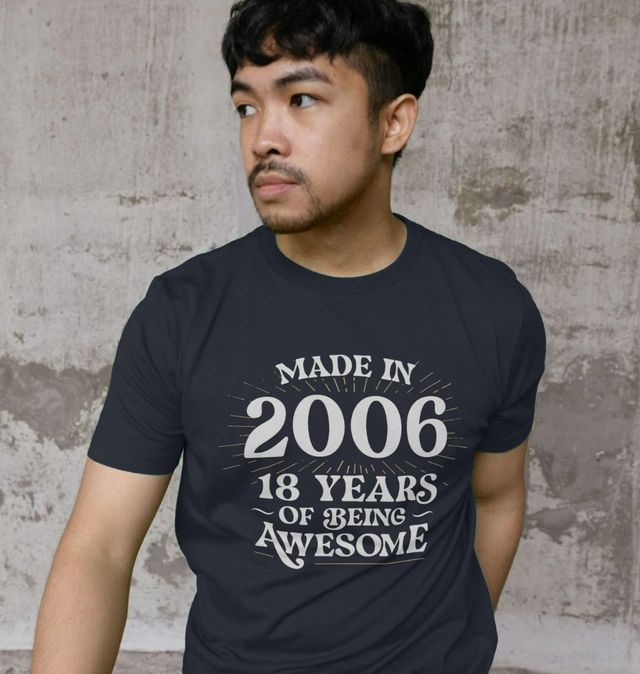 18th Birthday T Shirt Made In 2006 18 Awesome Years
