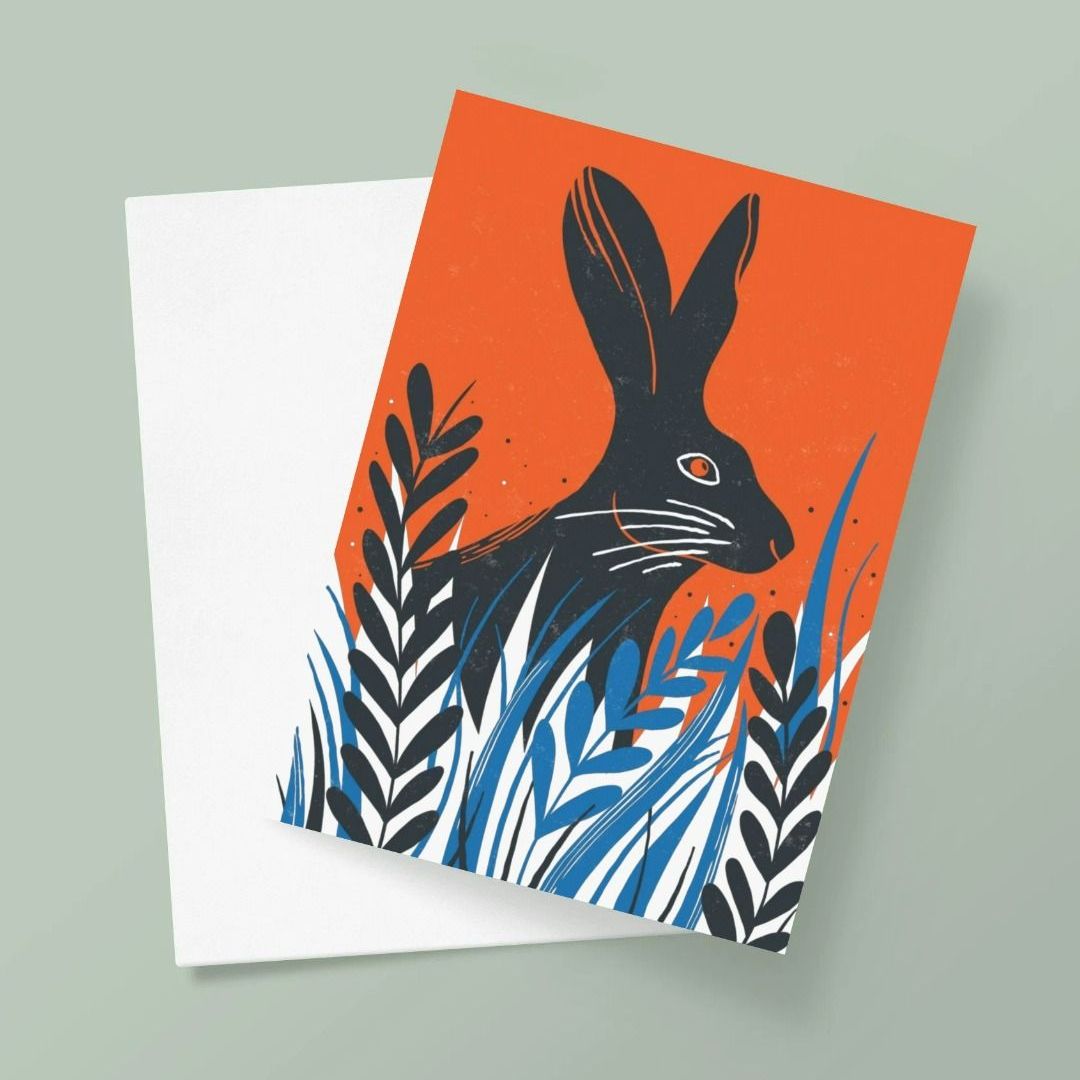 Dark Hare Greetings Card