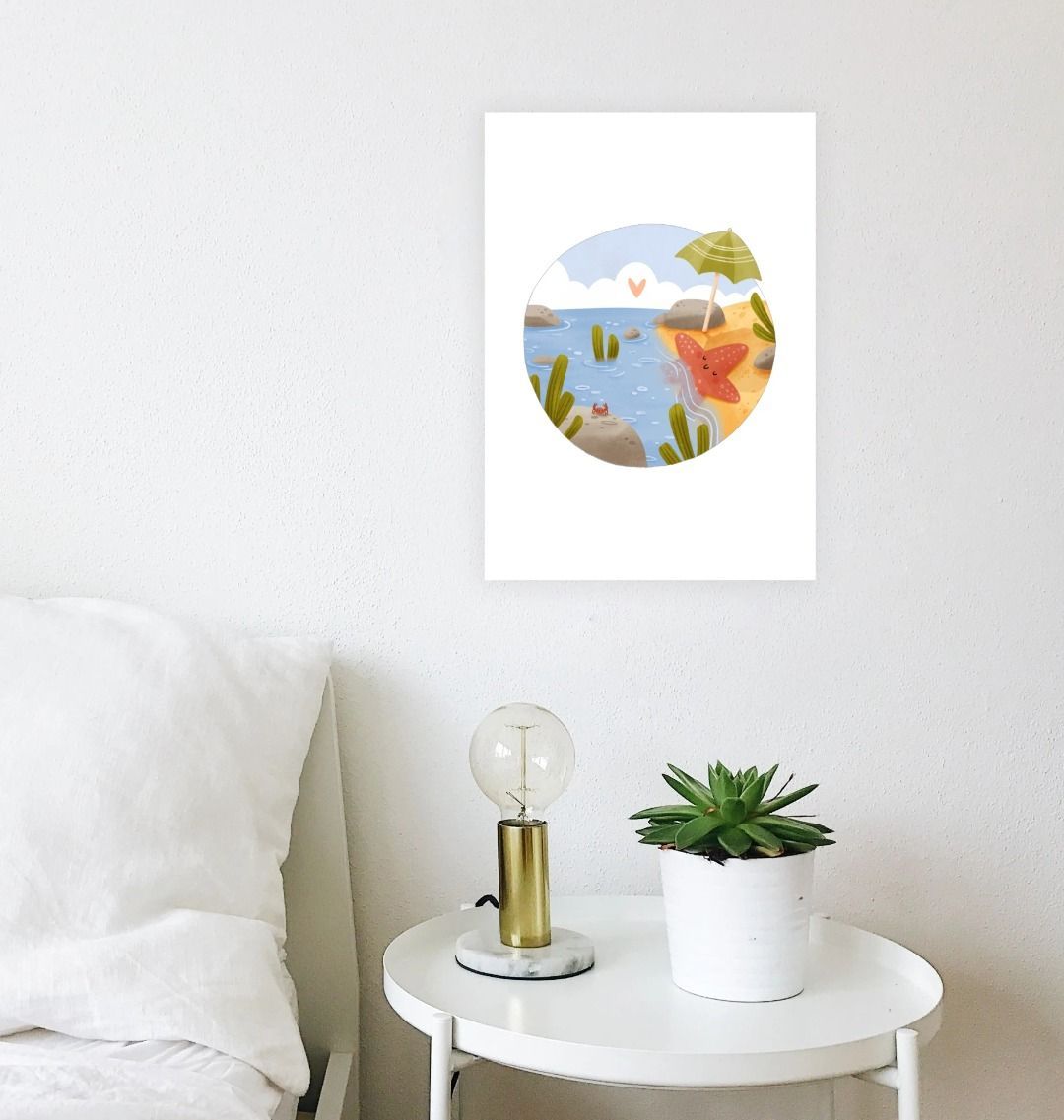 Day At The Beach - A4 Print