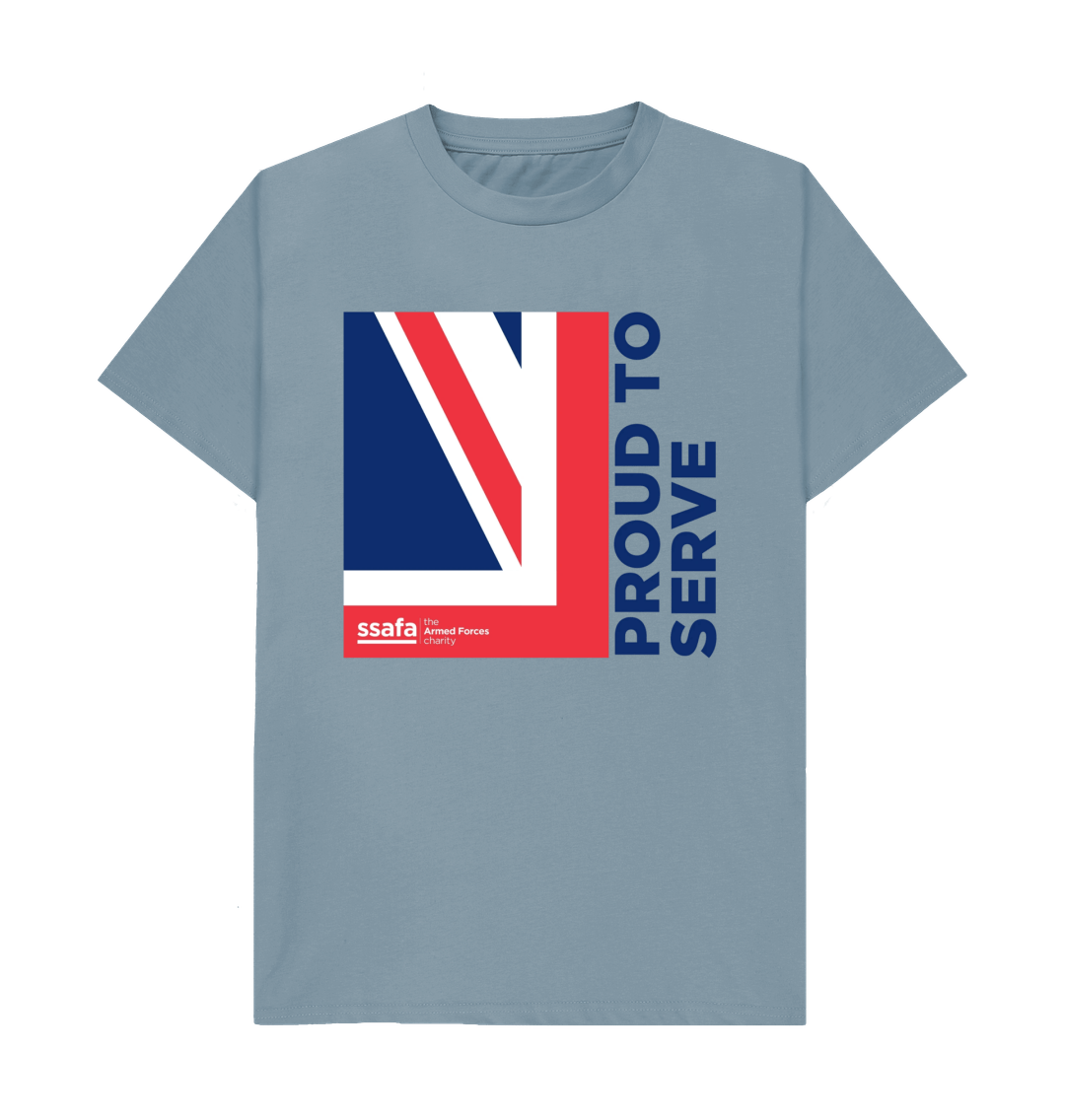 Proud To Serve T-shirt (Stone Blue) | SSAFA Store