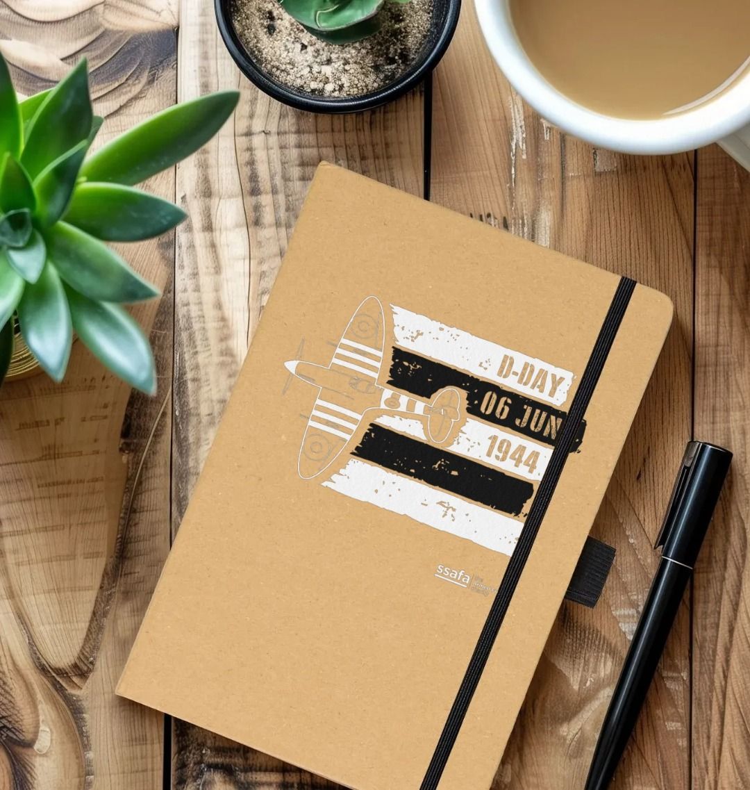 D-Day Spitfire Invasion Stripes A5 Kraft Notebook Recycled Paper ...