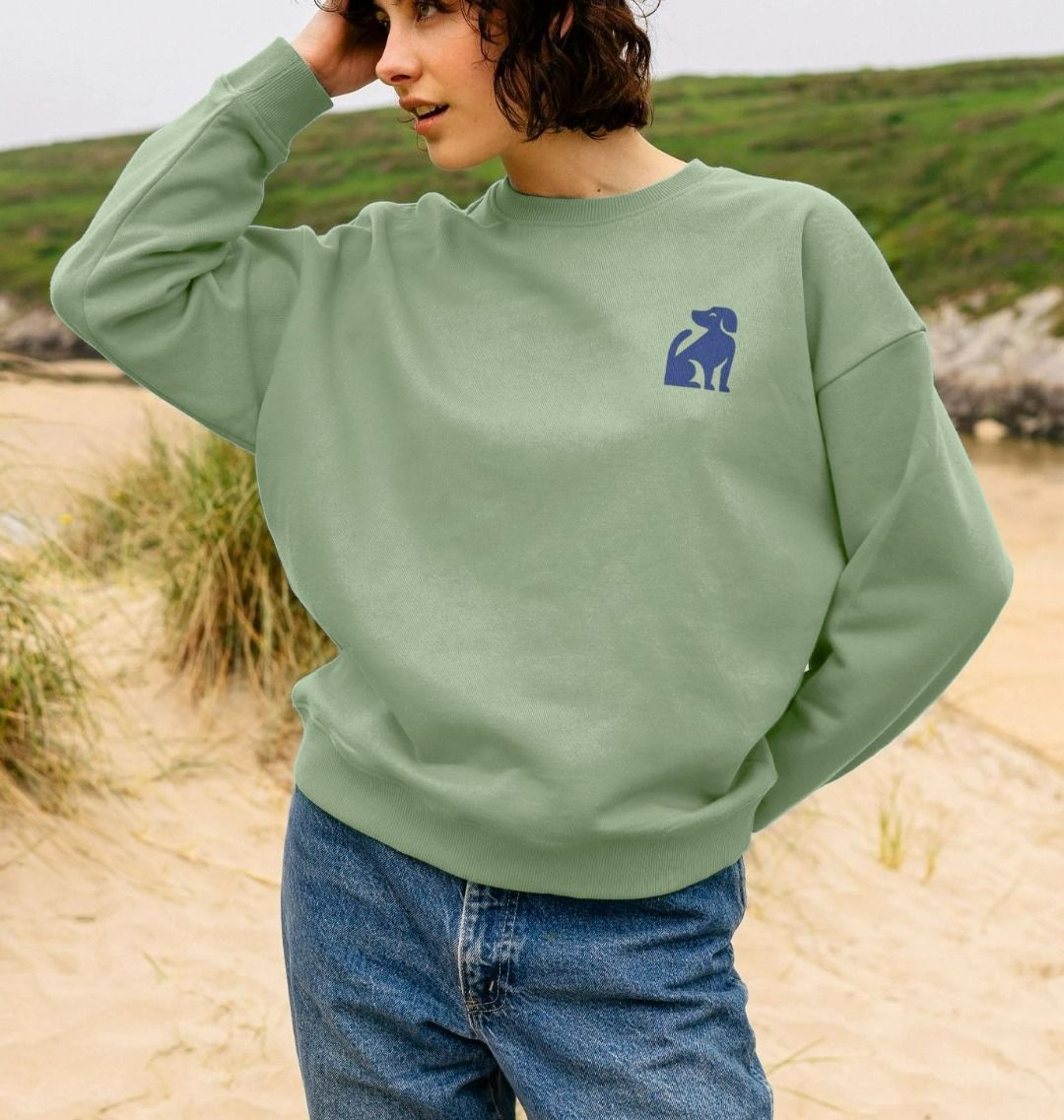 Dog Pocket Print Oversized Jumper