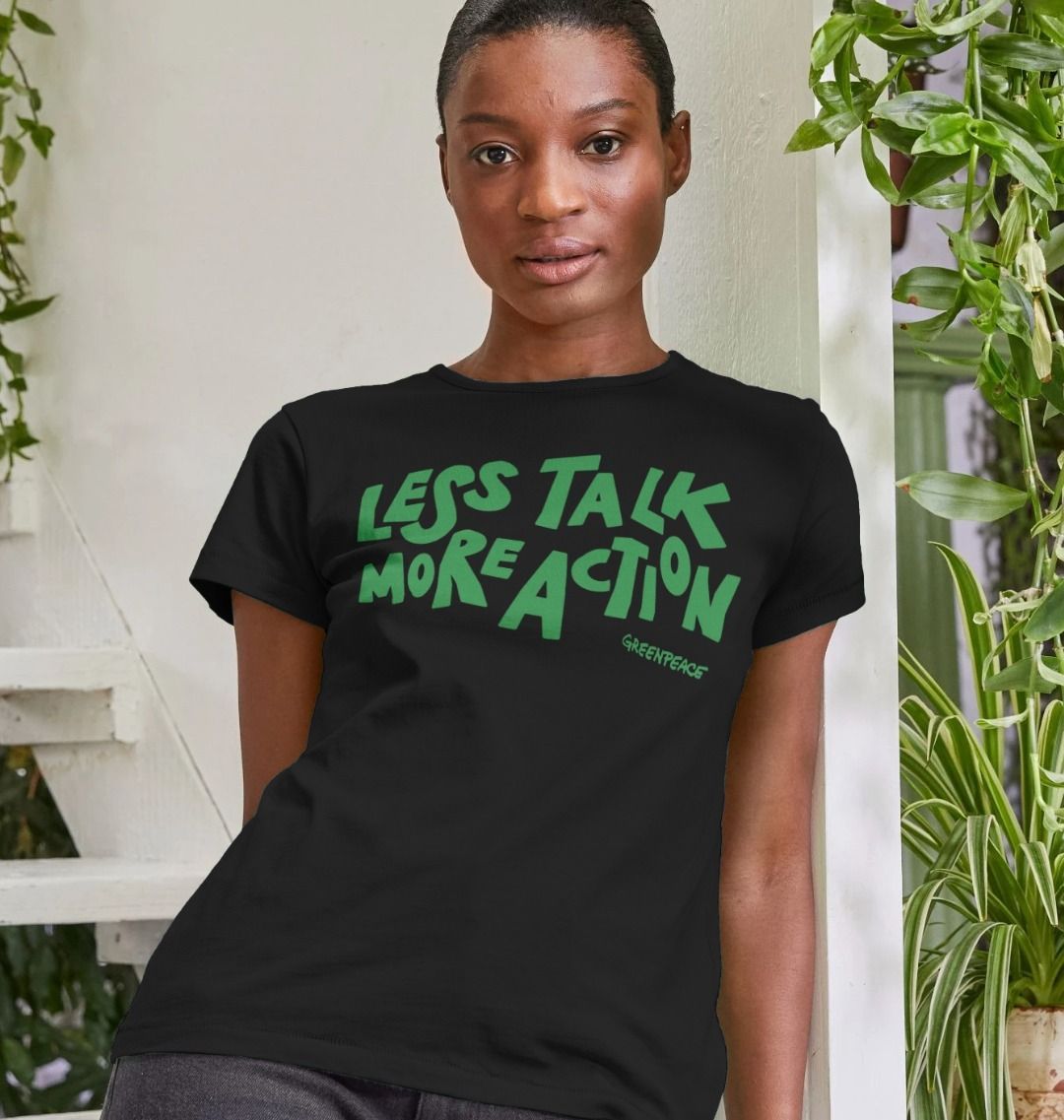 Less Talk More Action Slogan Top