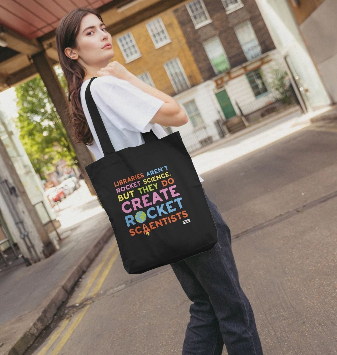 Libraries Create Rocket Scientists Tote Bag | Librarian Gift