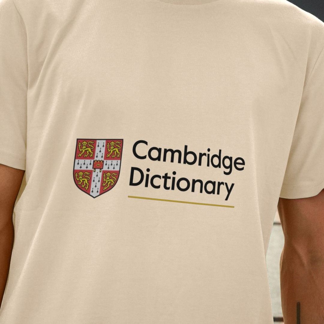 Cambridge Dictionary organic cotton T shirt - black writing variety