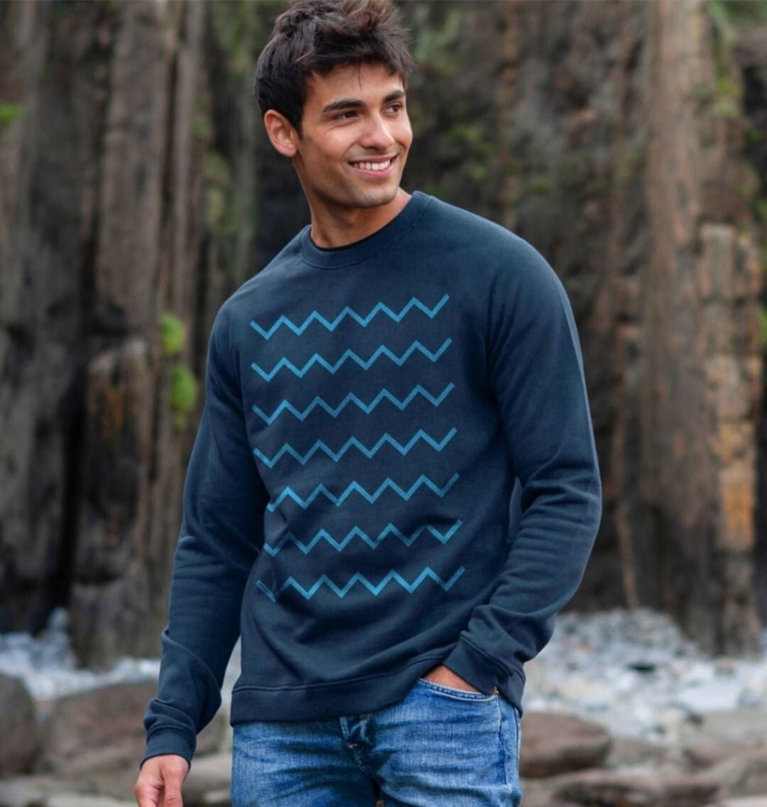Waves Sweatshirt | Wave Pattern Jumper | Rapanui