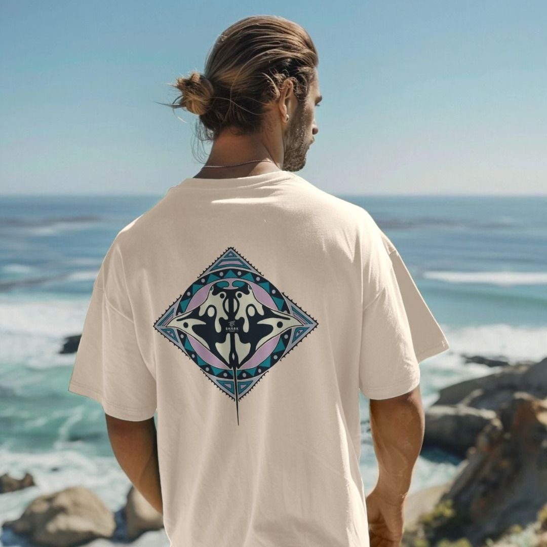 Oversized Retro Manta Ray T-shirt | Shark Trust Shop
